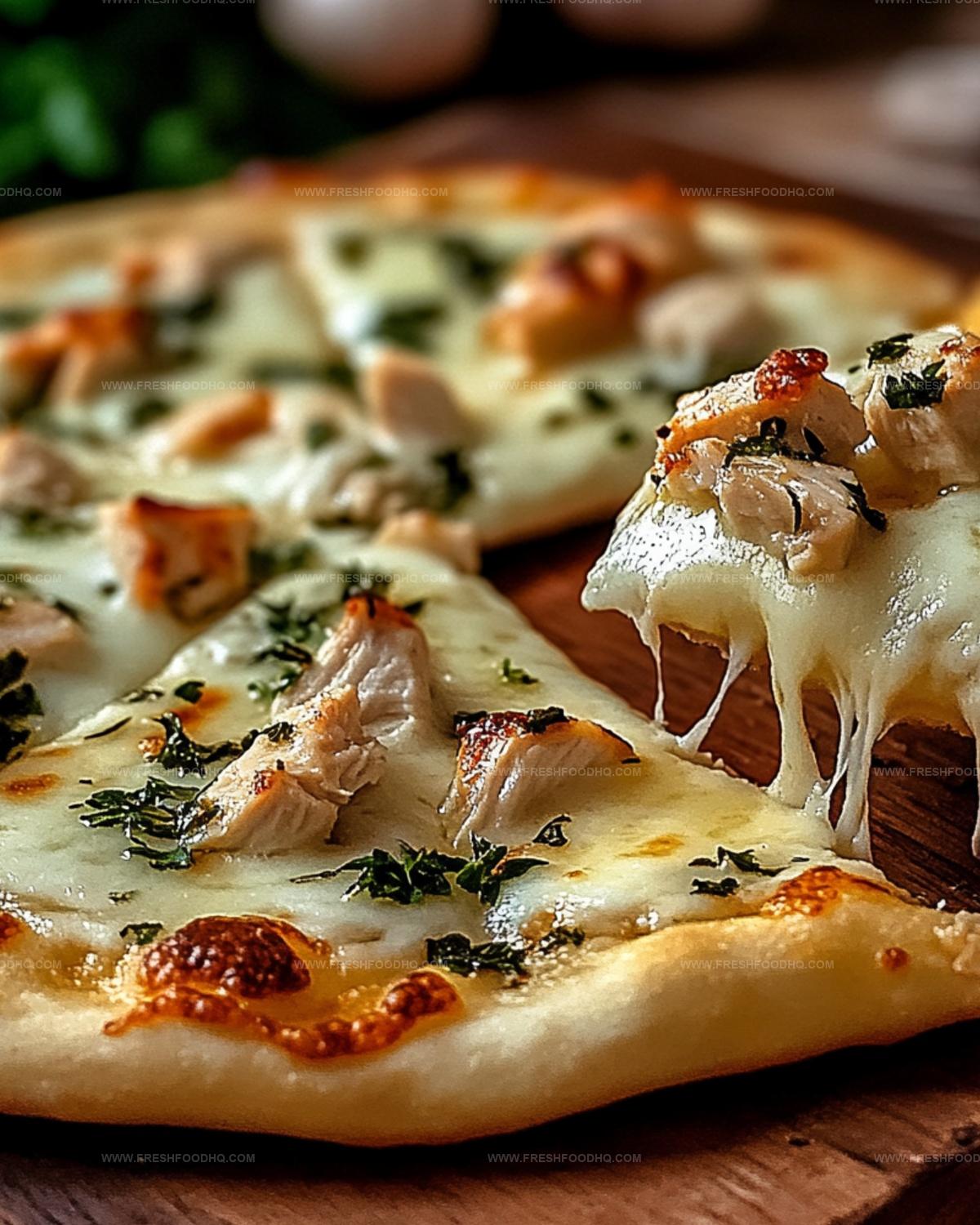 Easy White Garlic Chicken Pizza Recipe That Everyone Loves - Fresh Food HQ