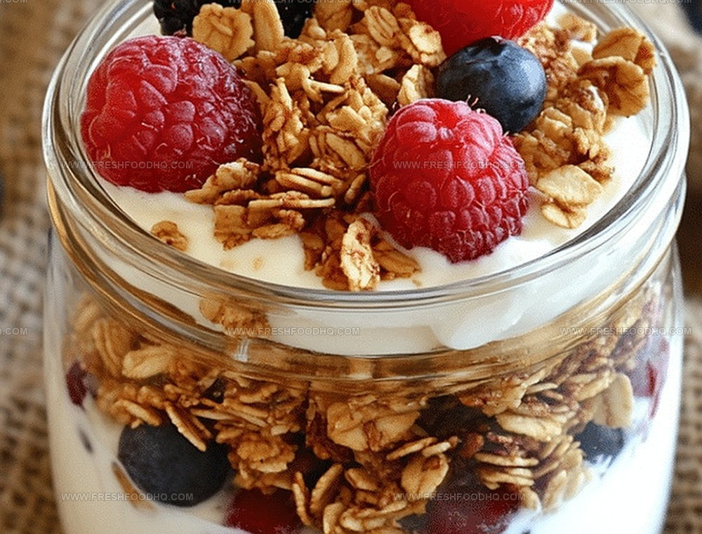 The Best Layered Natural Yogurt and Granola with Mixed Berries Recipe ...