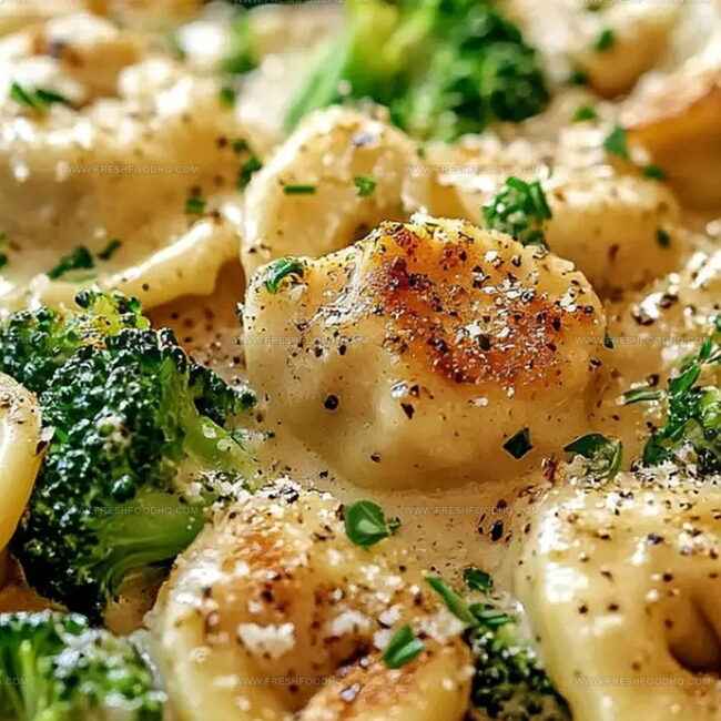 Cheesy Garlic Parmesan Tortellini With Chicken & Broccoli Recipe - Fresh Food HQ